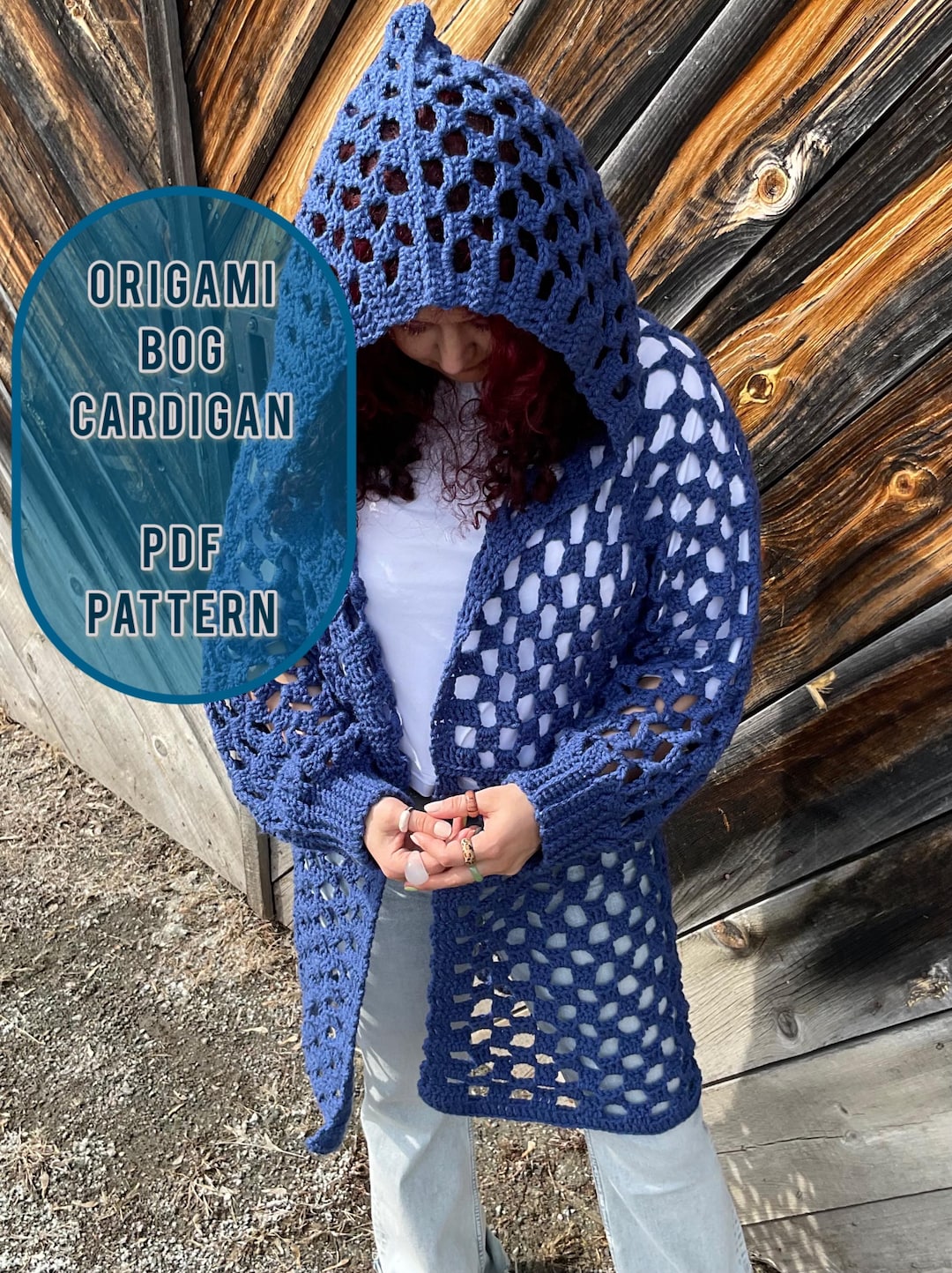 Crochet Origami Bog Jacket XXS-5XL PDF Pattern / Crochet Jacket With Hoodie Pattern/ Easy ...
