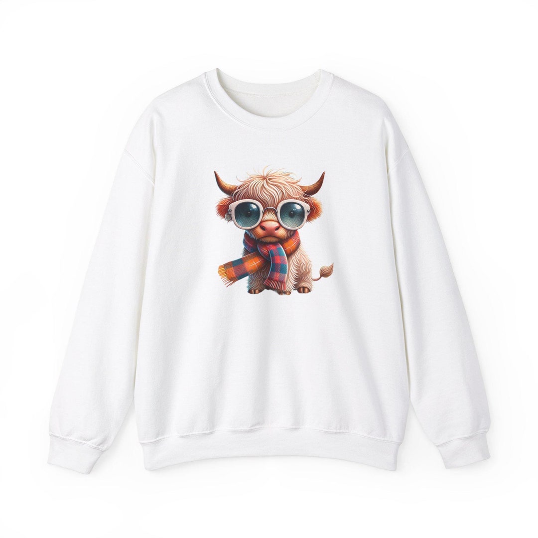 Miniature Highland Cow Sweatshirt, Cute Cow Pullover, Cozy Cow Jumper ...
