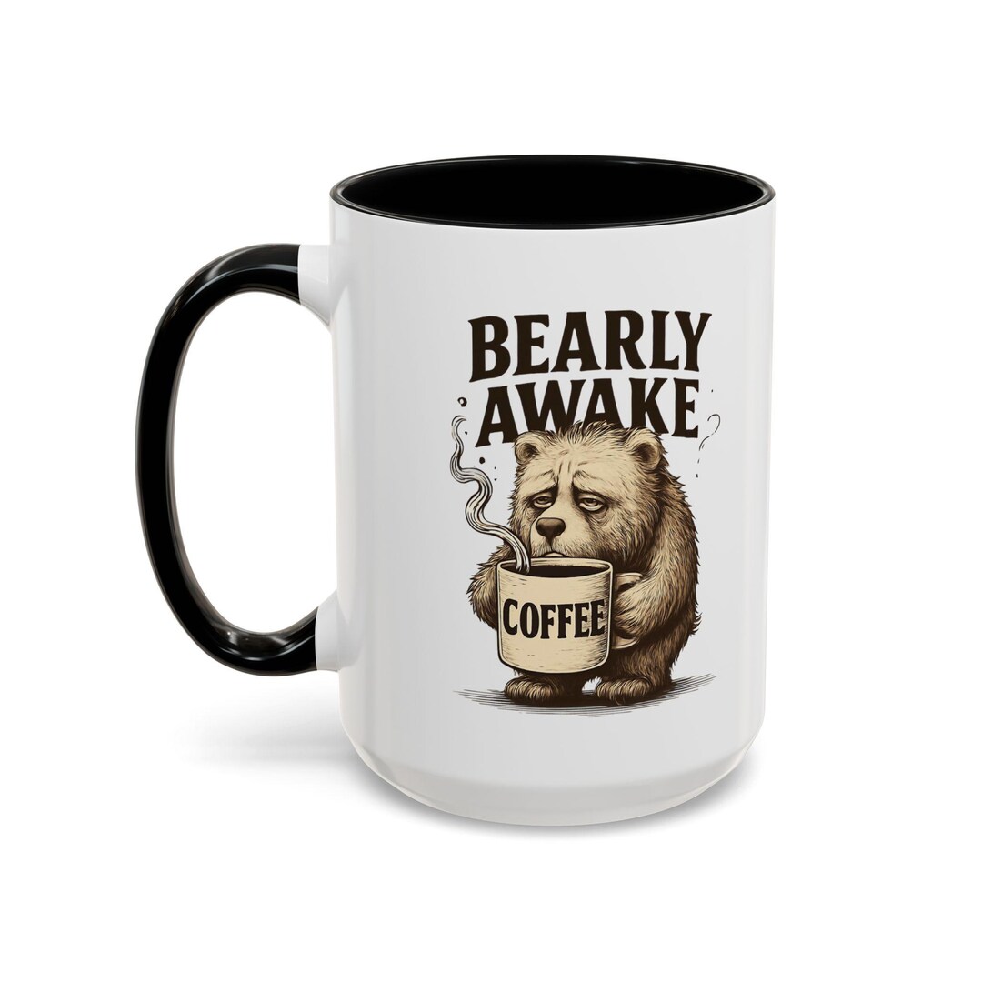 Bearly Awake Mug, Cute Animal Coffee Cup, Funny Bear Lover Gift ...