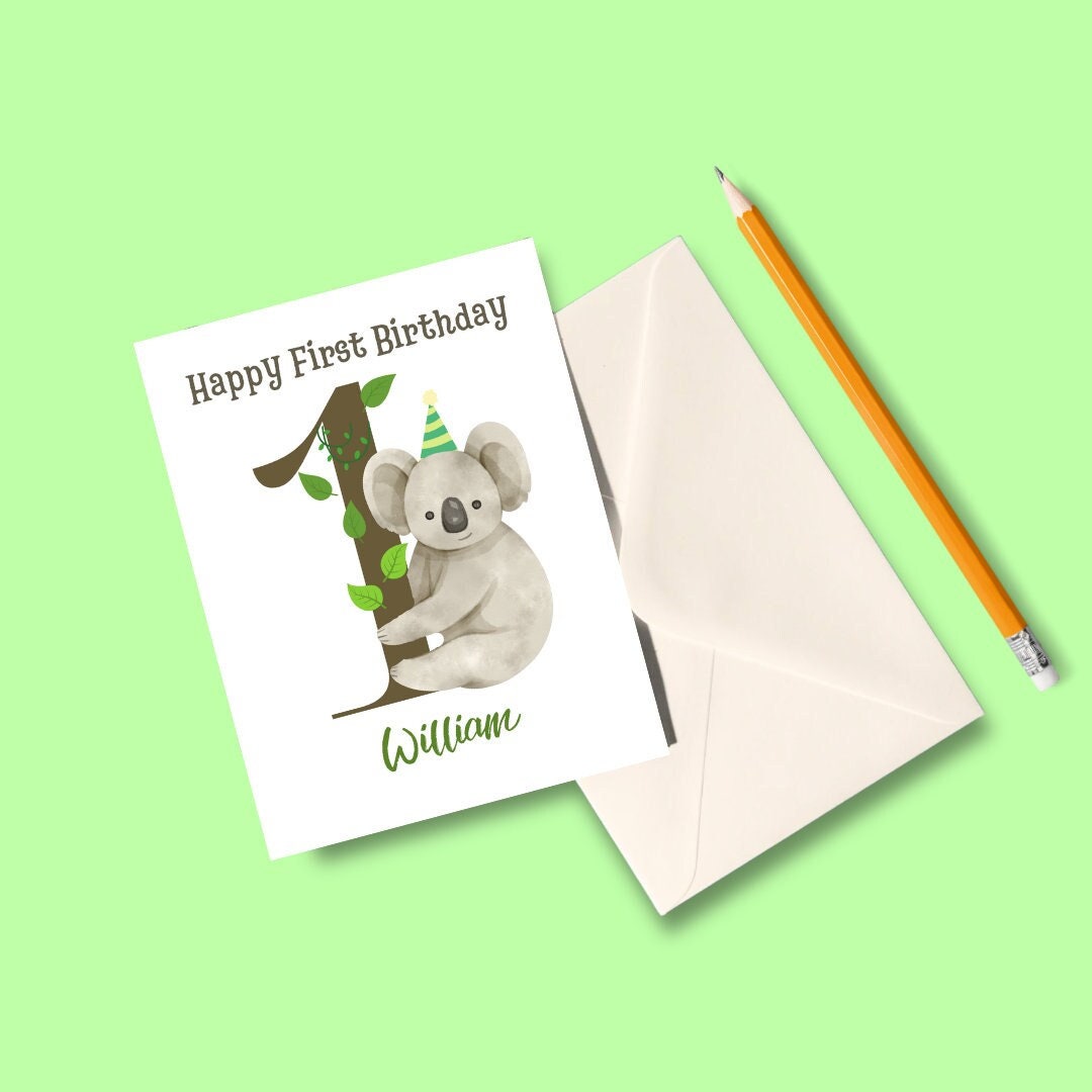 1st Birthday Card, Happy Birthday, Cute Birthday Gift, for Girl, for ...