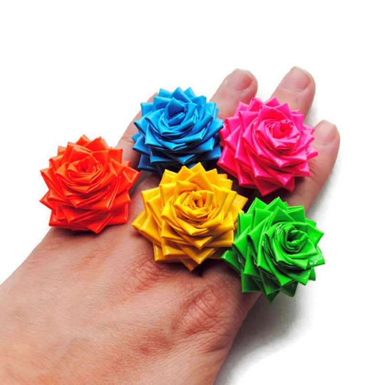 DIY Duct Tape Flower Ring Tutorial PDF - Etsy
