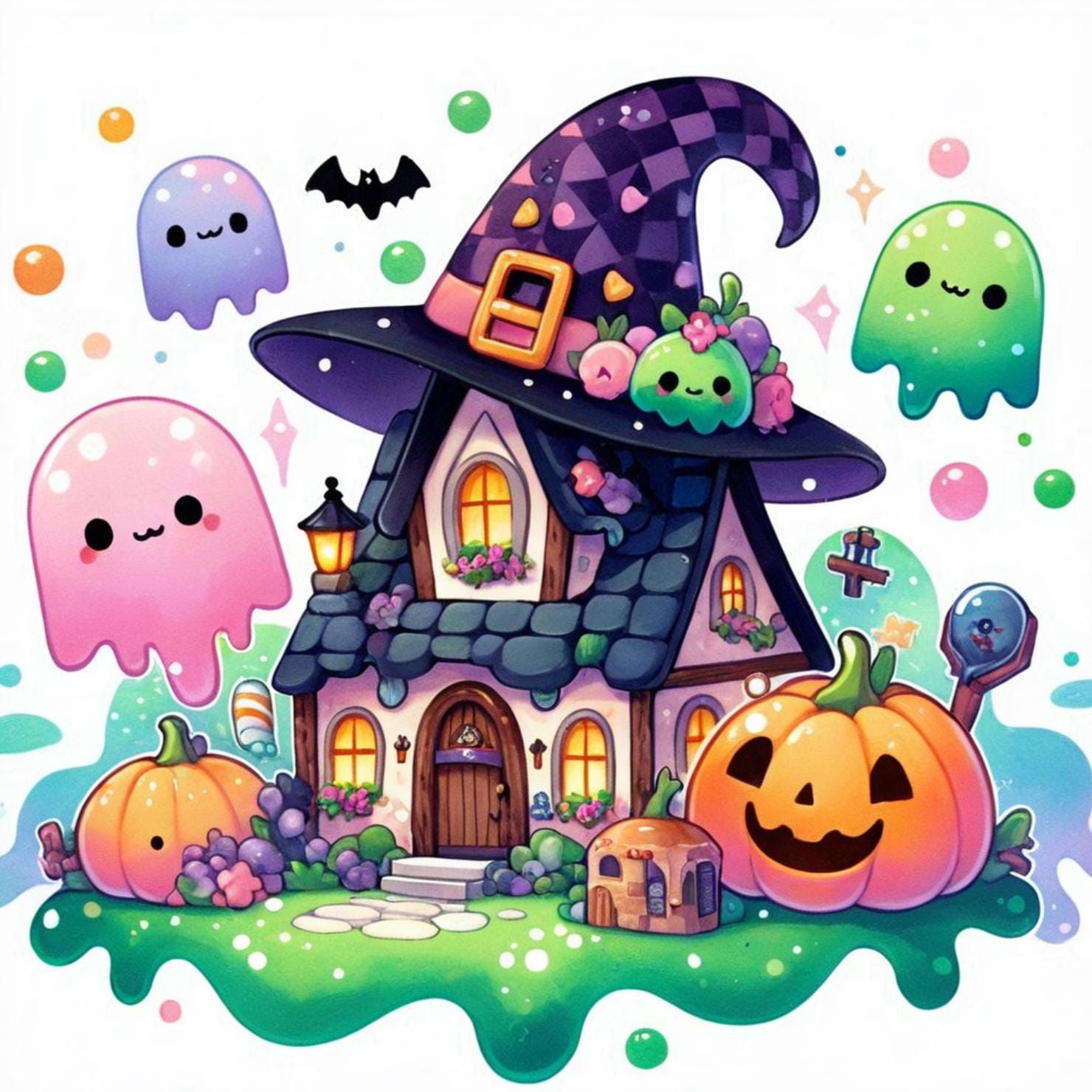 Cute Halloween Clipart Bundle 15 Jpgs Sublimation Instant Download ...
