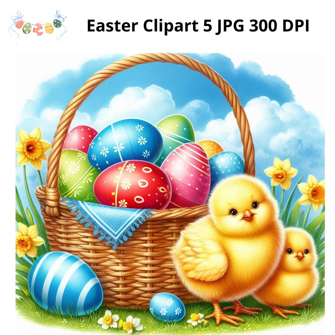 Easter Clipart 5 JPG 300 DPI, Easter Egg Clipart, Easter Chicks Clipart ...