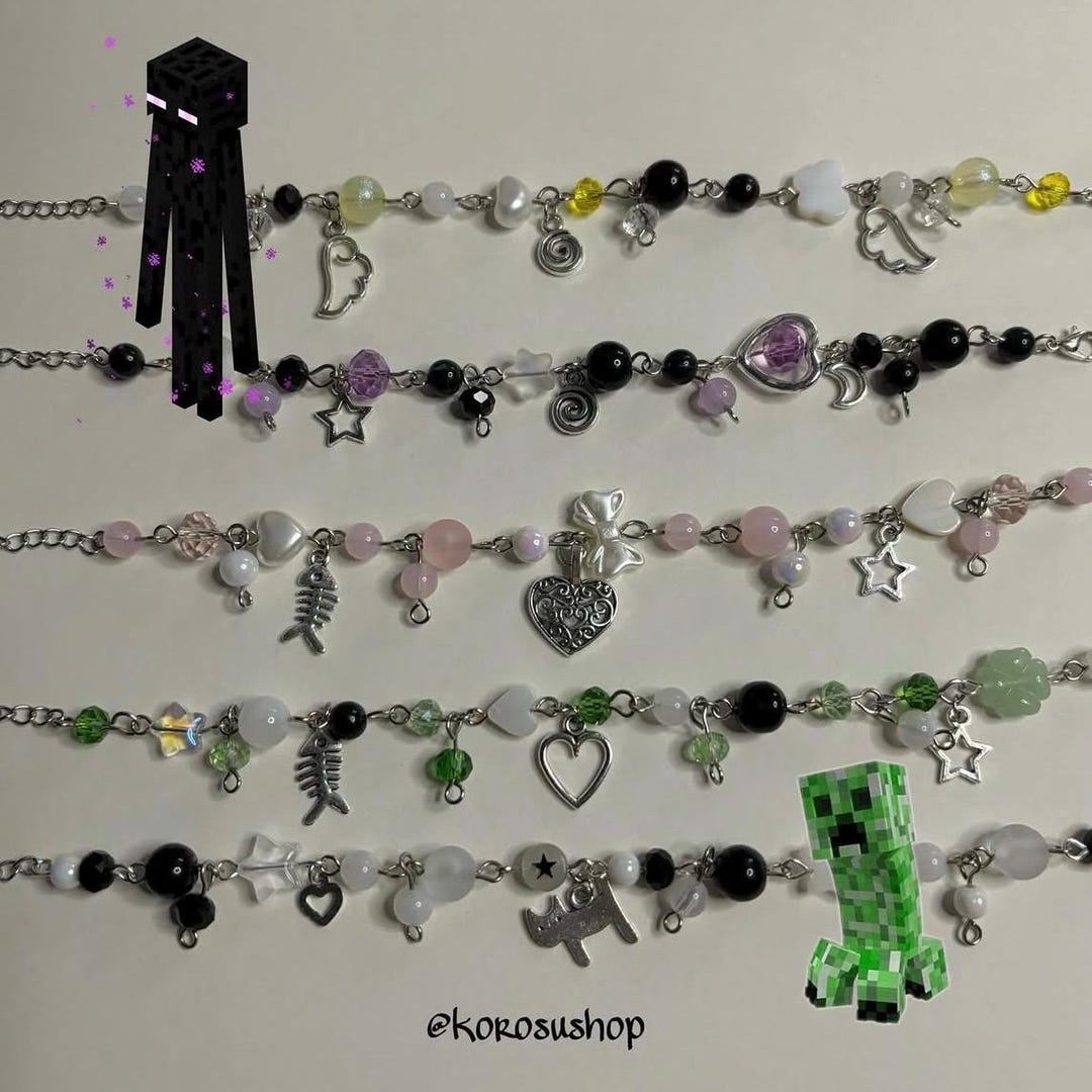 Minecraft Inspired Cute Beaded Bracelets - Etsy