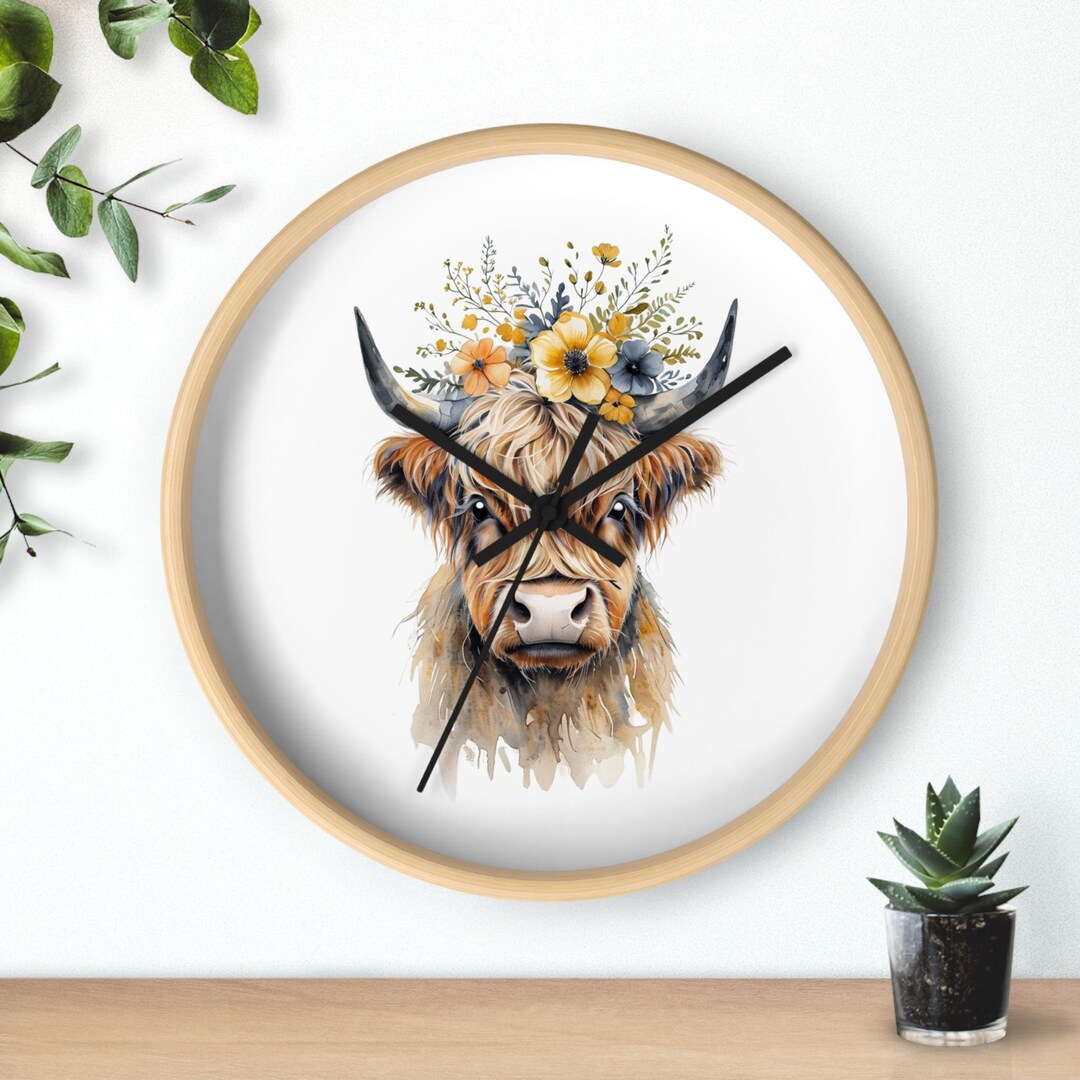 Highland Cow Wall Clock - Etsy