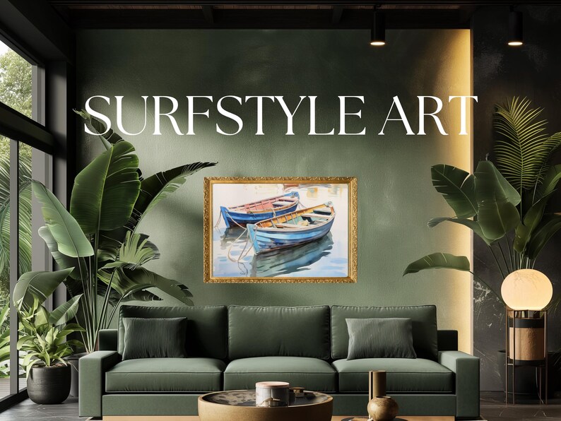 Coastal Art Wooden Rowboat Rustic Painting for Boat Lovers ...