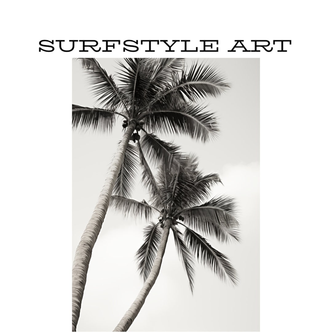 Black and White Palm Tree Photo Palm Tree Art Palm Tree Print Beach ...