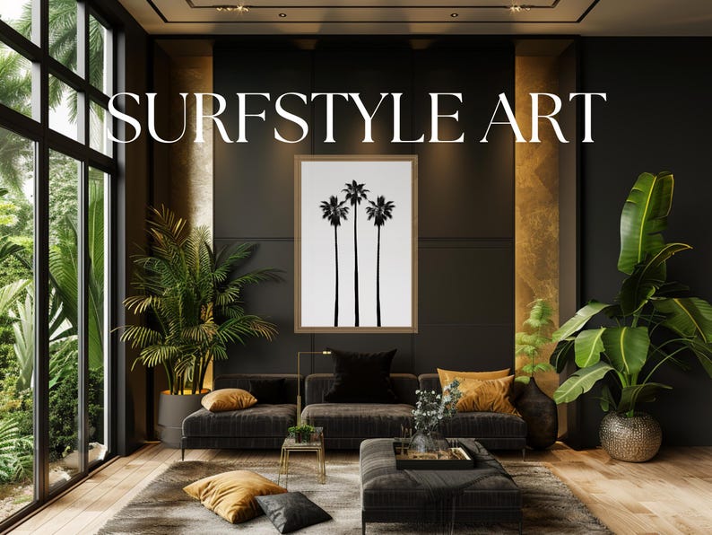 Black and White Palm Tree Photo Palm Tree Art Palm Tree Print Botanical ...