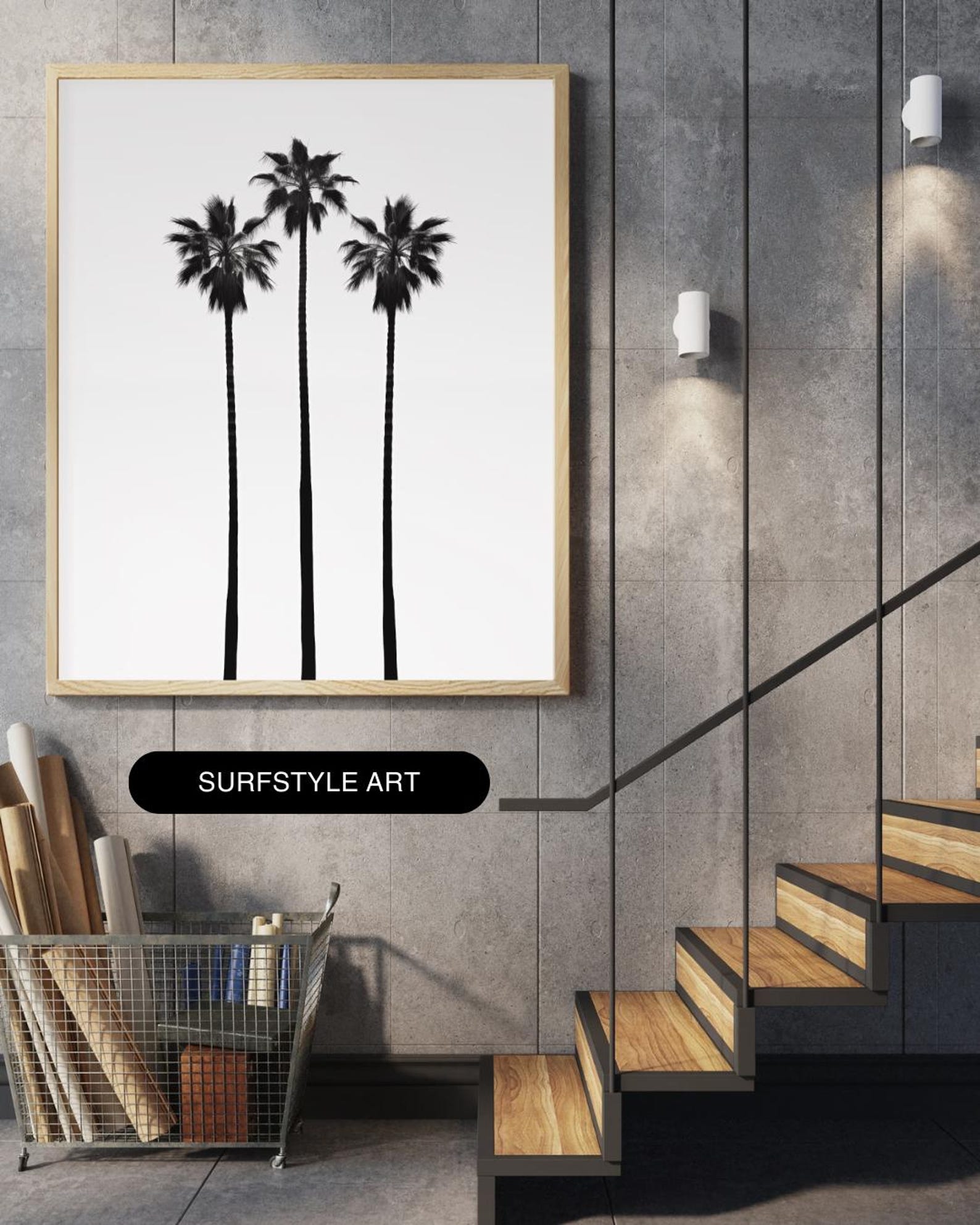 Black and White Palm Tree Photo Palm Tree Art Palm Tree Print Botanical ...