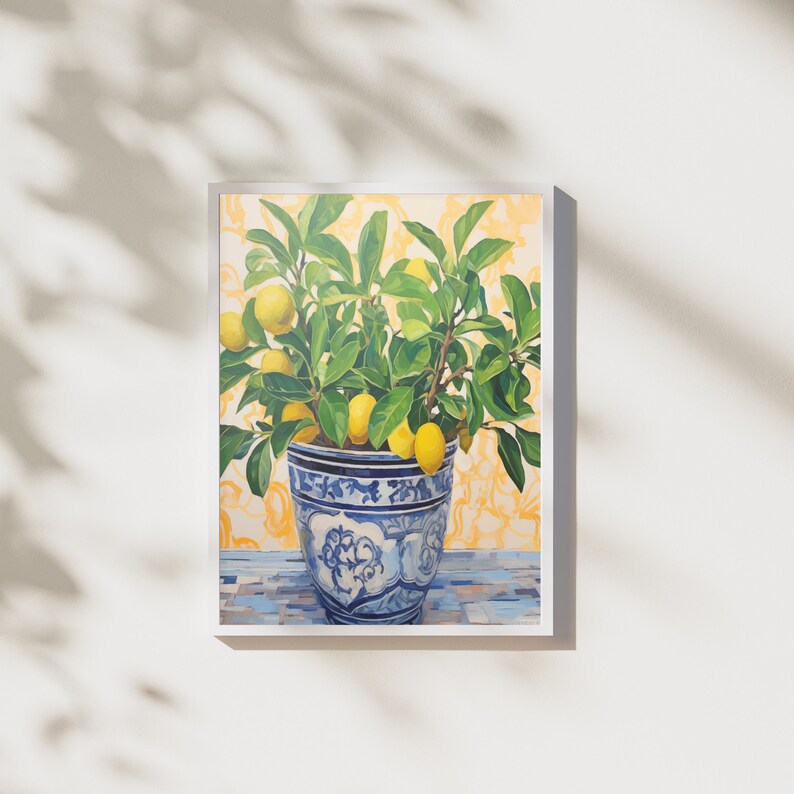 Lemon Tree Art Print Botanical Art Lemon Decor Impressionist Tree Art ...