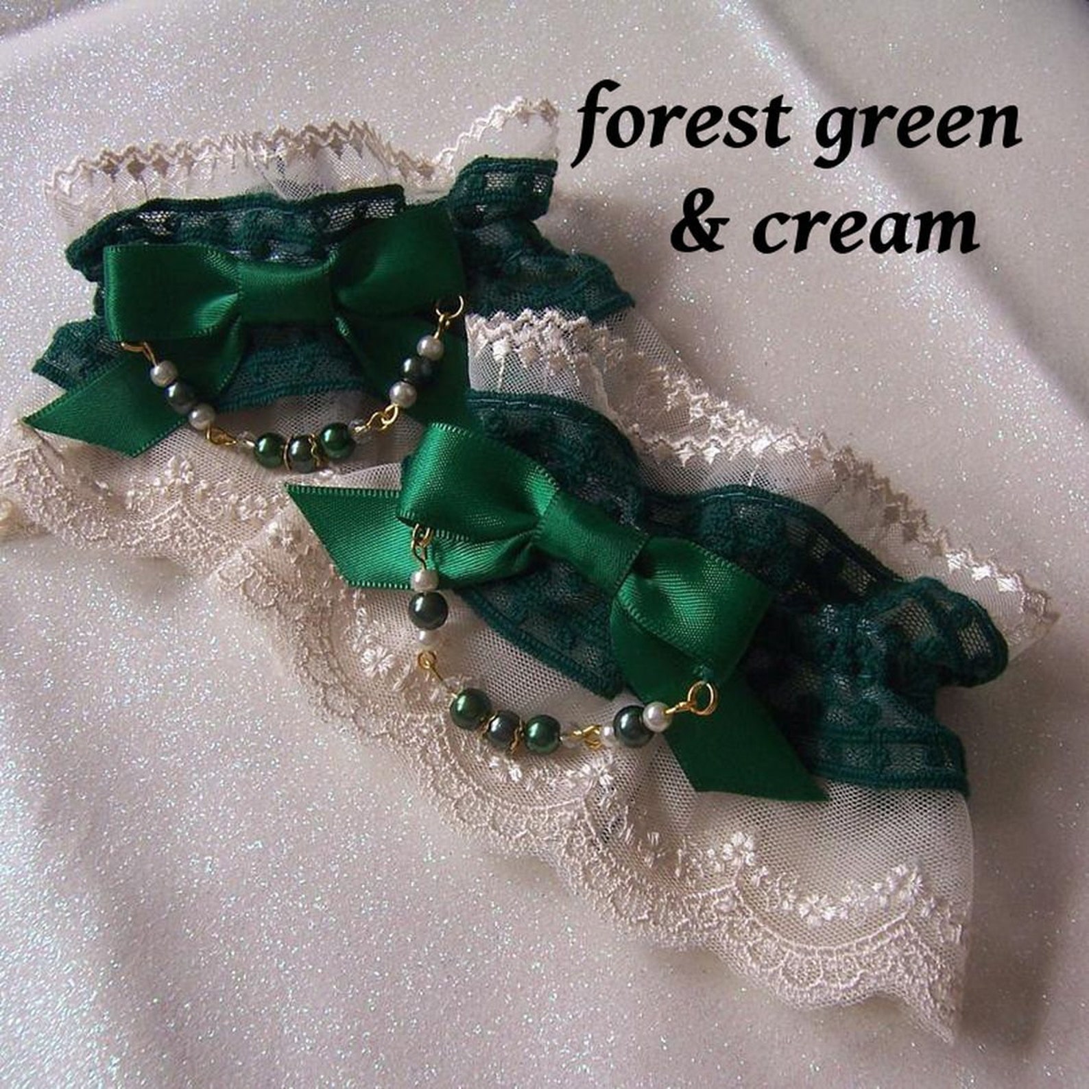 TRIPLE LACE Bow and Pearl Jewellery Lace Wrist Cuffs All - Etsy