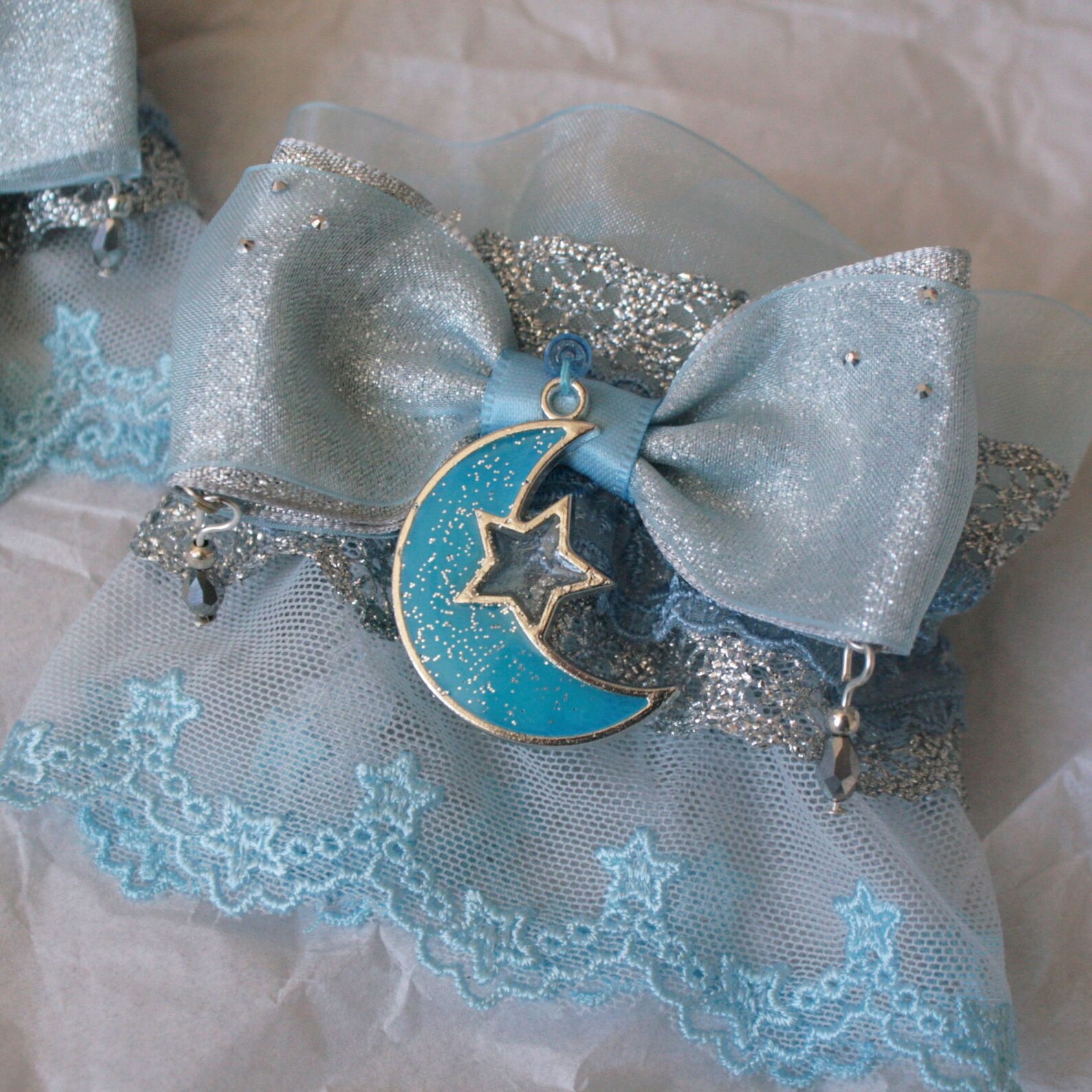 CONSTELLATION Metallic Lace MOON and STAR Jewellery Wrist - Etsy