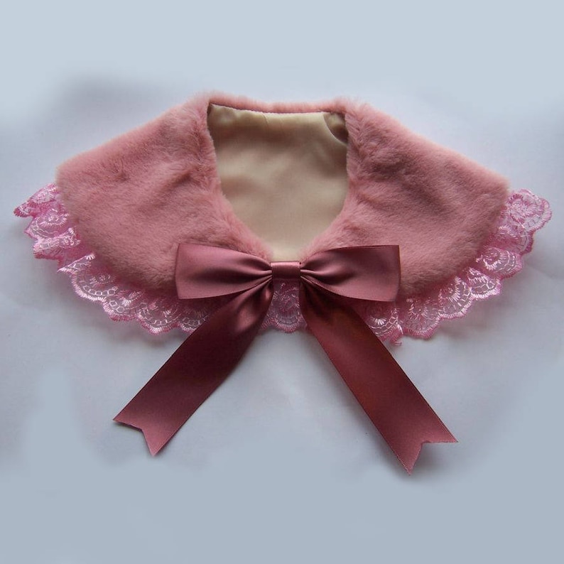 LACE FRILL Ribbon Fur Collar - Etsy