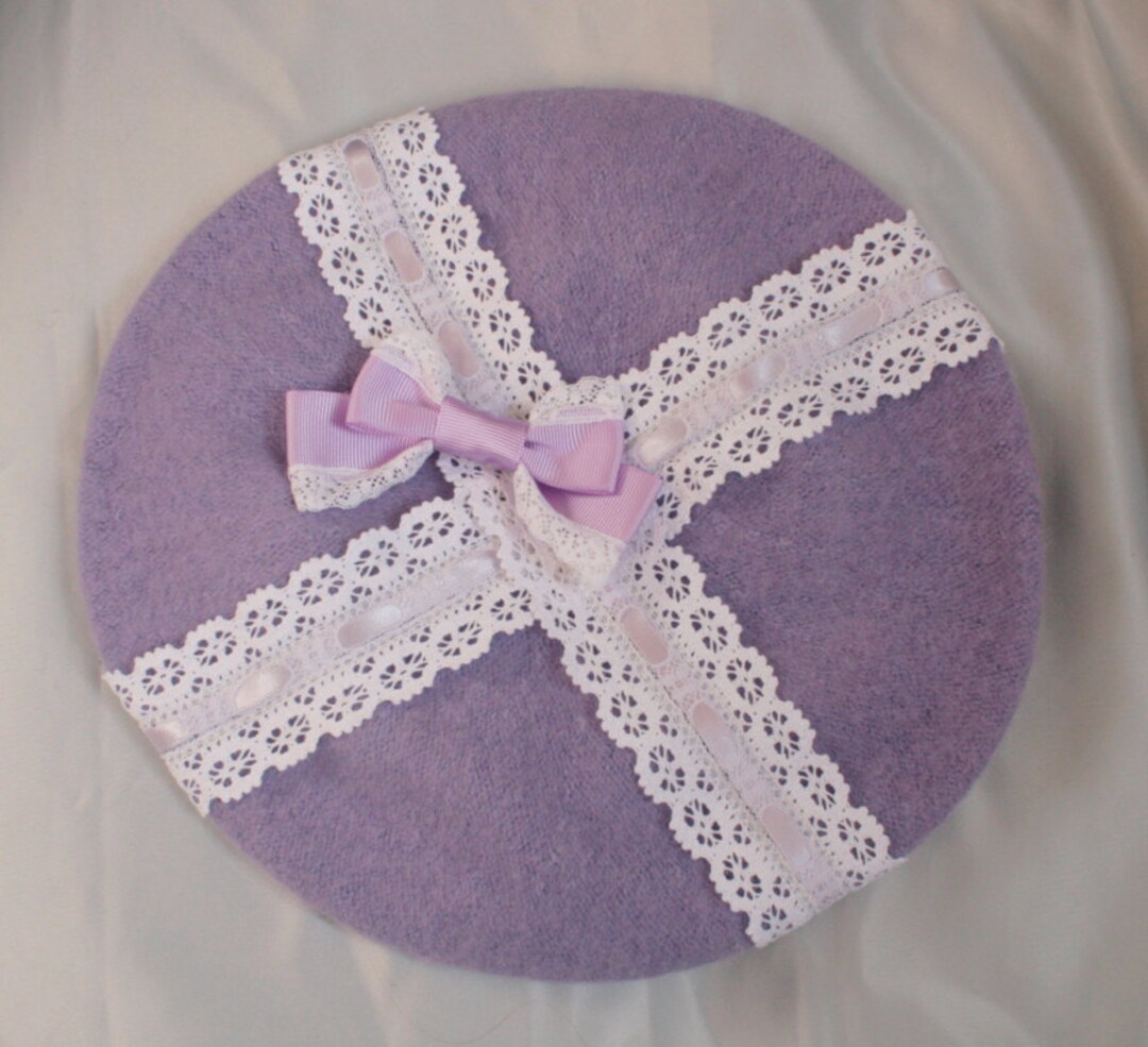 RIBBON LACE Bow BERET All Colours - Etsy