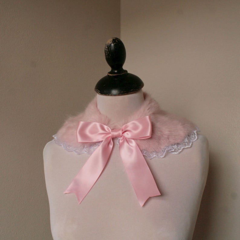 LACE FRILL Ribbon Fur Collar - Etsy UK