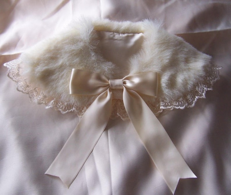 LACE FRILL Ribbon Fur Collar - Etsy