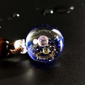 Handmade 3D Galaxy Glass Pendant, Cosmic Nebula Necklace, Starry Sky ...