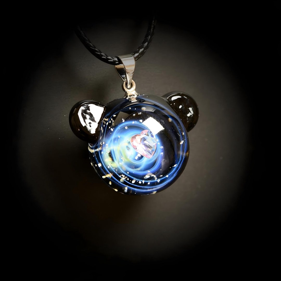 Cosmic Starlight Necklace, Blown Glass Necklace, Handmade Starlight ...