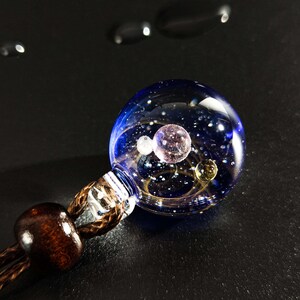 Handmade 3D Galaxy Glass Pendant, Cosmic Nebula Necklace, Starry Sky ...