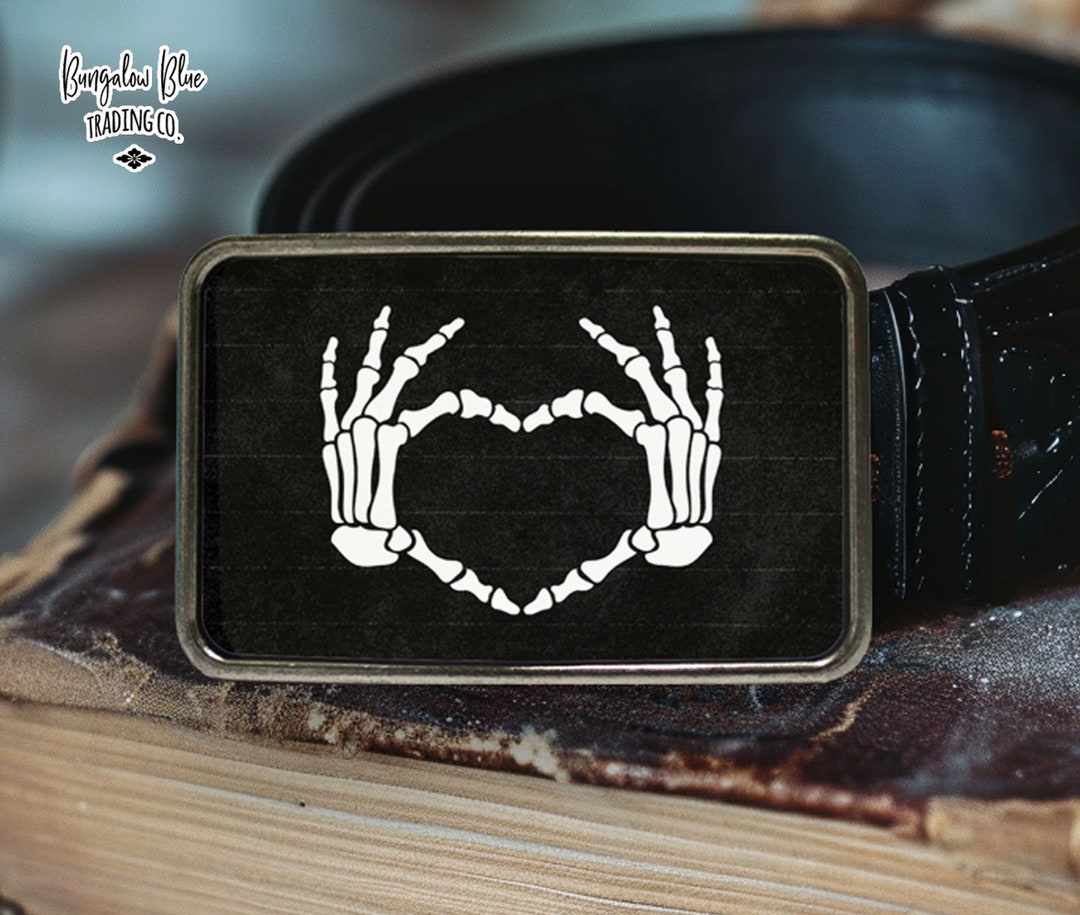 Skeleton Heart Hands Belt Buckle - Etsy