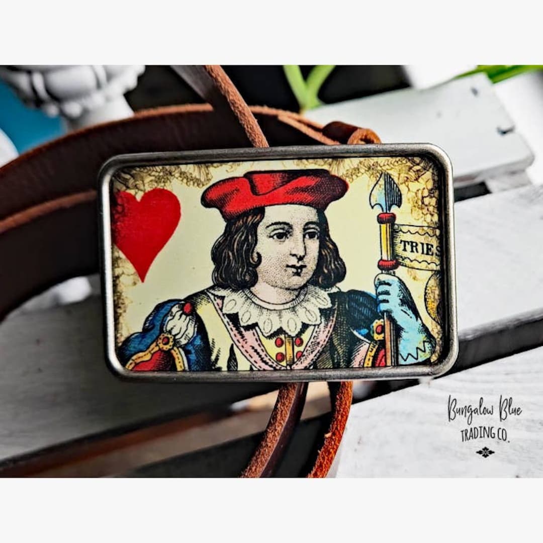 Vintage Playing Card Belt Buckle- Jack of Hearts, Father's Day - Etsy