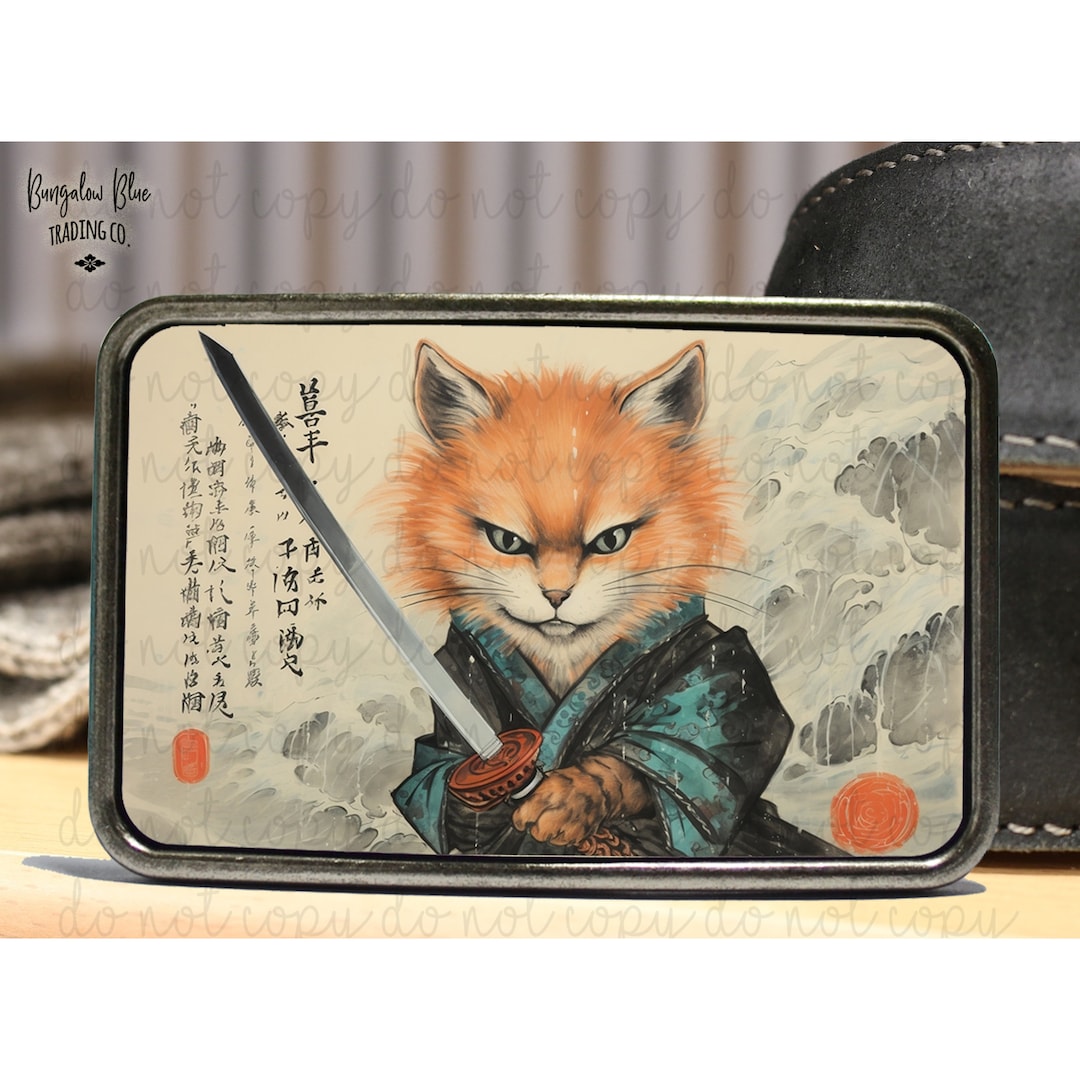 Samurai Cat Belt Buckle - Etsy
