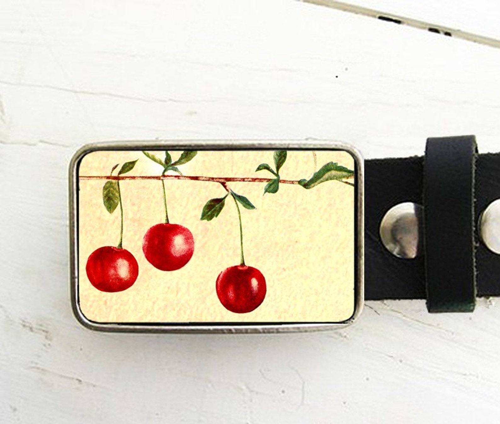 Vintage Cherry Belt Buckle - Etsy