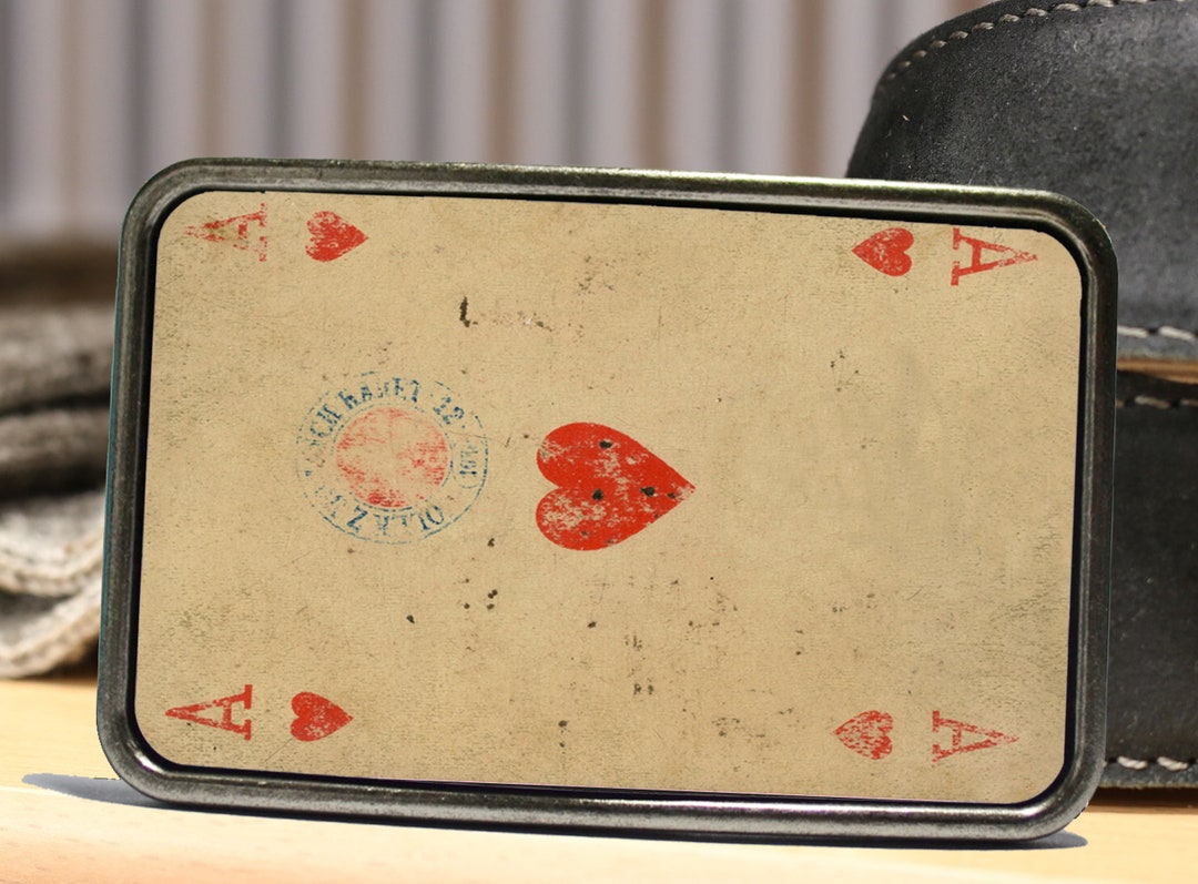 Ace of Hearts Antique Playing Card Belt Buckle - Etsy
