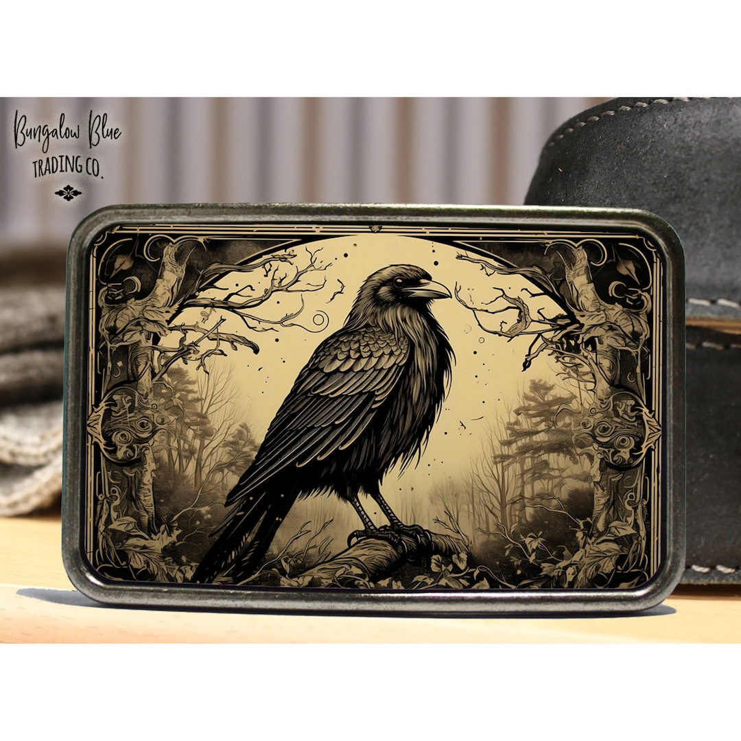 Elegant Gothic Raven Vintage Style Belt Buckle - Etsy
