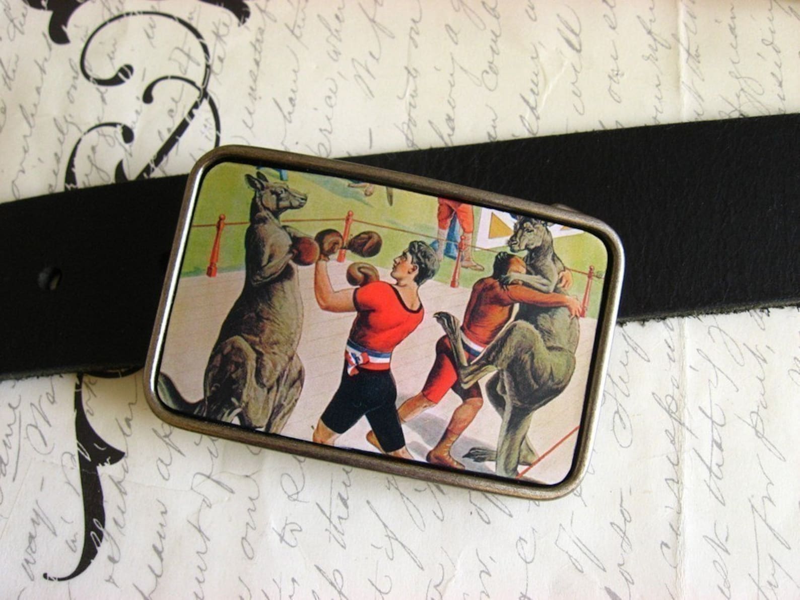 Boxing Kangaroo Belt Buckle - Etsy