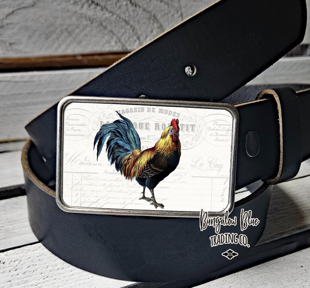 Colorful French Rooster Belt Buckle - Etsy