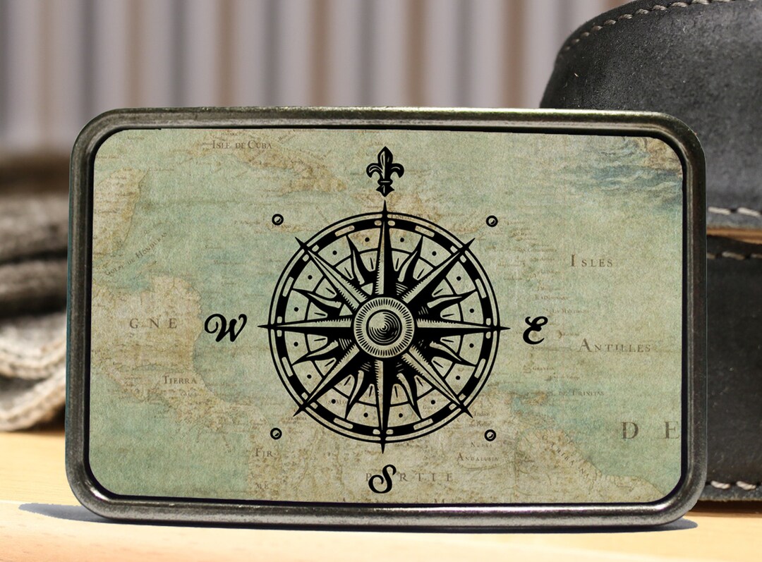 Compass Rose Vintage Map Belt Buckle - Etsy
