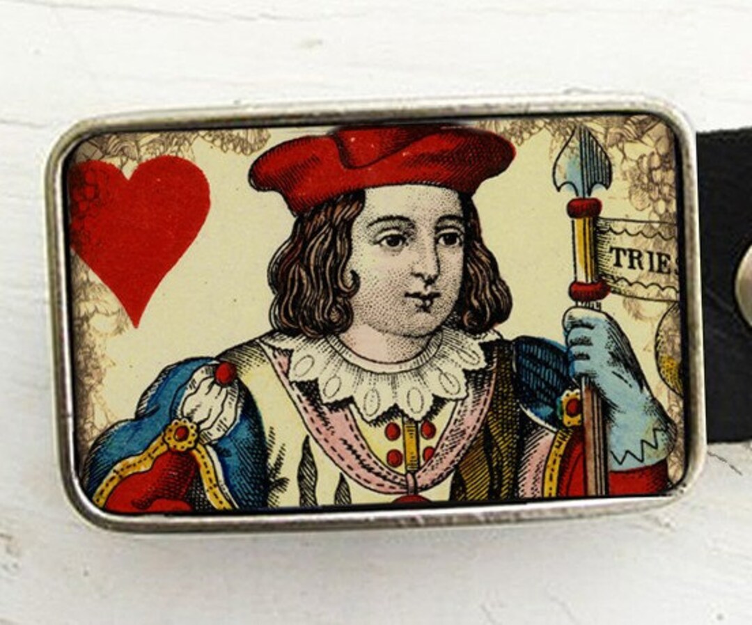 Vintage Playing Card Belt Buckle Jack of Hearts, Father's Day - Etsy