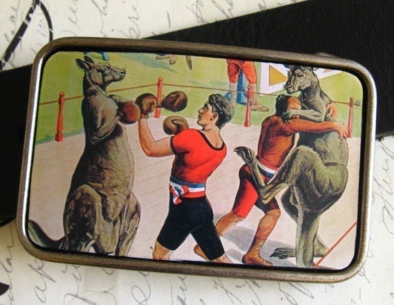 Boxing Kangaroo Belt Buckle - Etsy