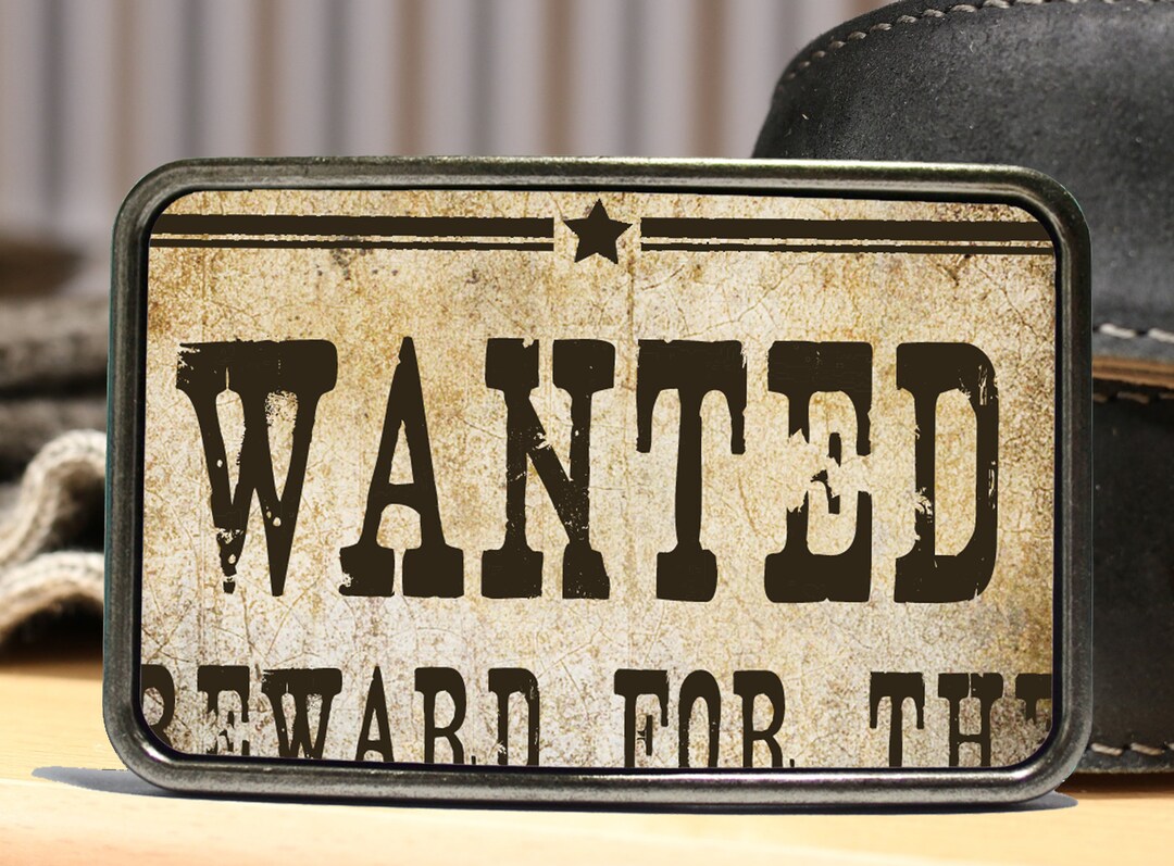 Wanted Reward Poster Western Style Belt Buckle- - Etsy