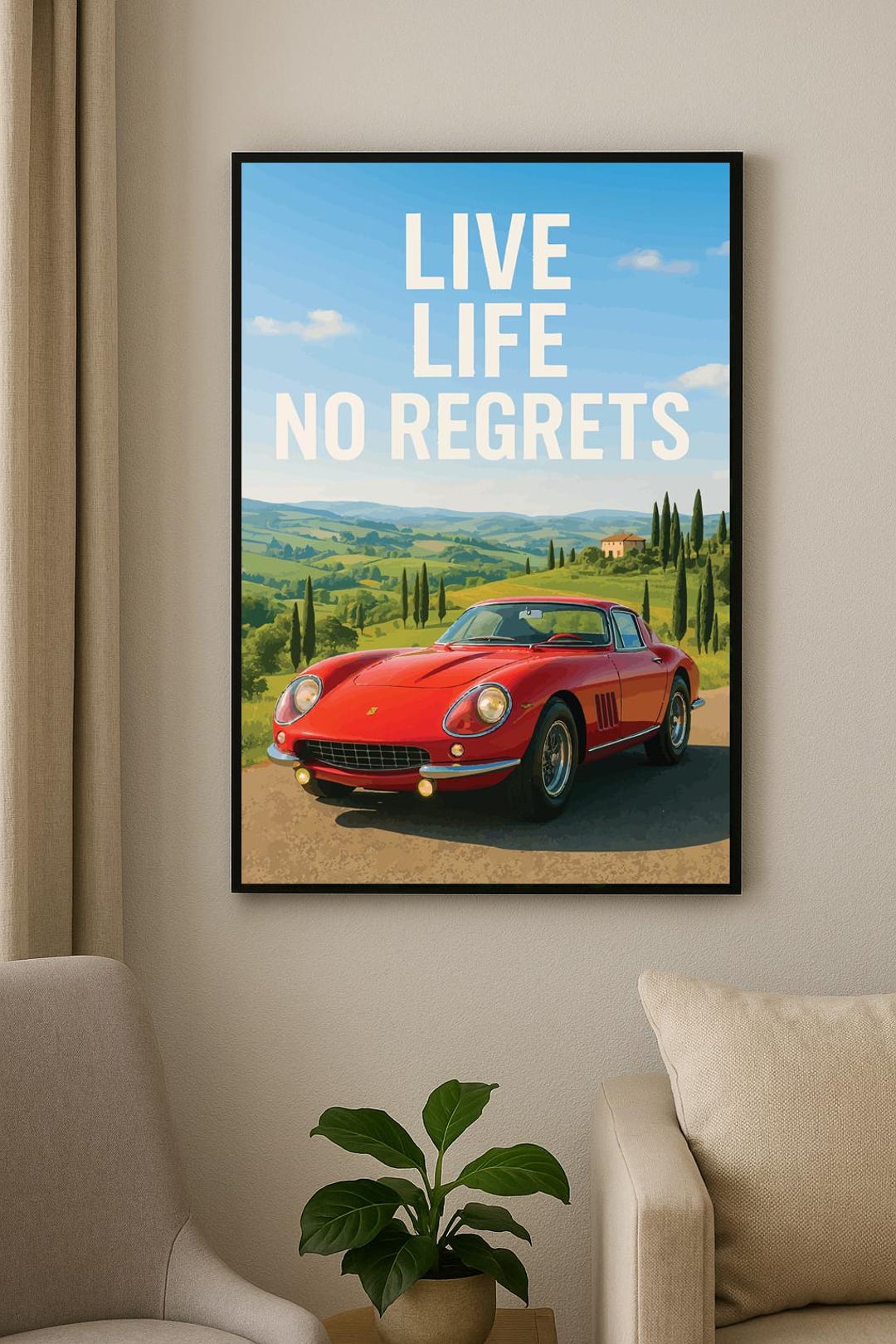Motivational Poster 'live Life No Regrets' (with Drawing Filter) - Etsy