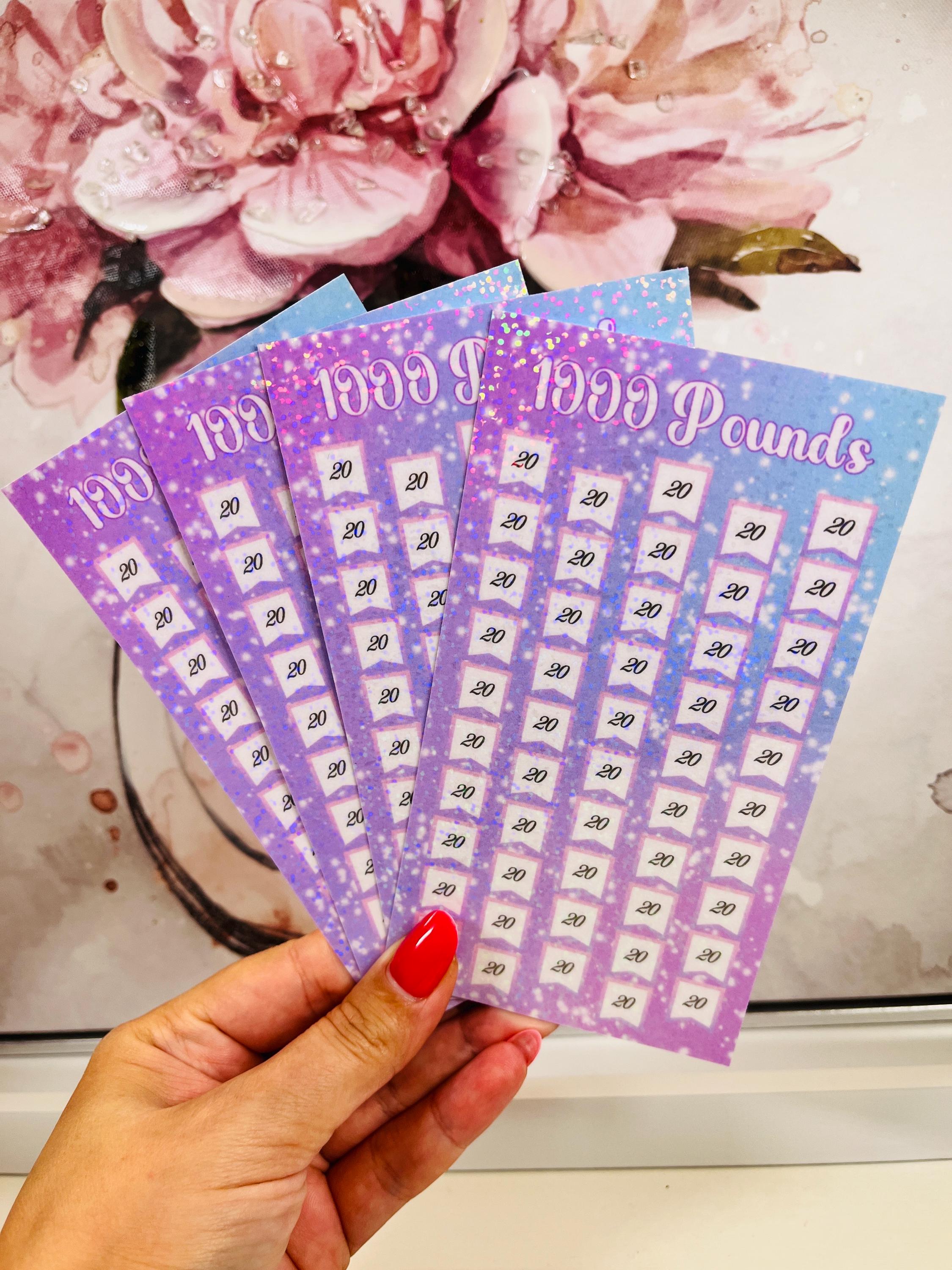 Holographic 1000 Pounds Saving Challenge for A6 Budgeting Binder Money ...