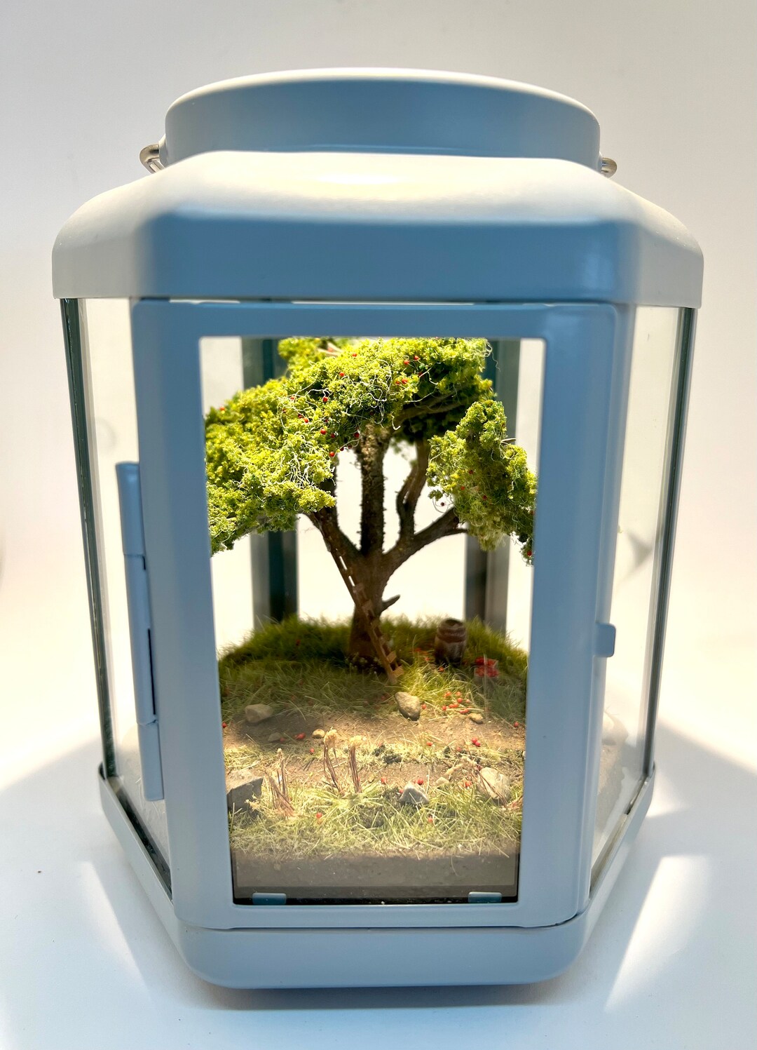 Lonely Apple Tree in Autumn. Hand-designed Mini Diorama With Apple ...