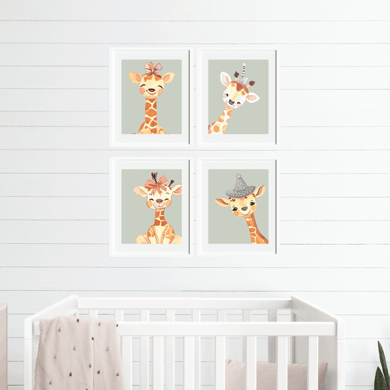 Baby Giraffe Printable Wall Art, Cute Giraffe Baby Room Art Print, Baby ...