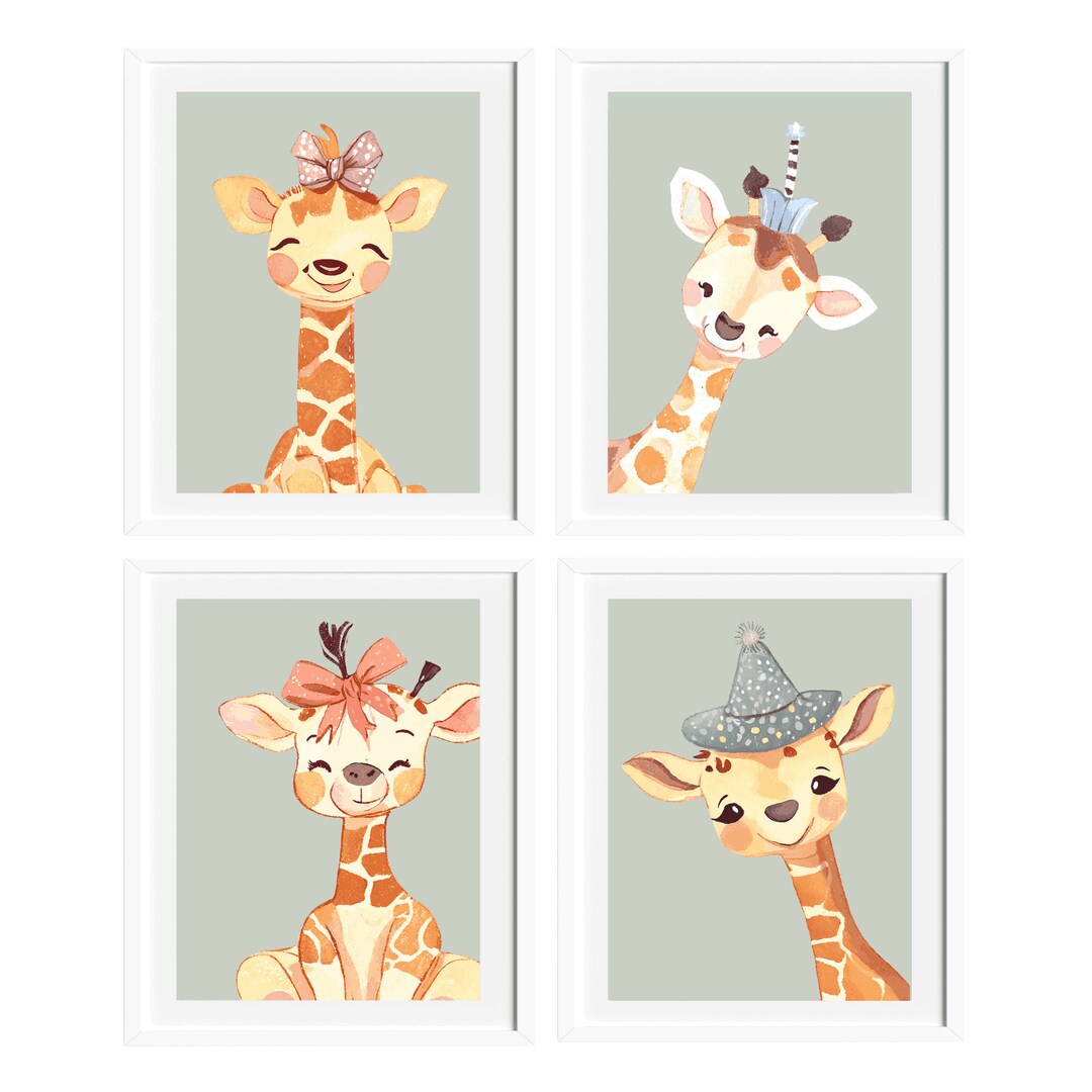 Baby Giraffe Printable Wall Art, Cute Giraffe Baby Room Art Print, Baby ...