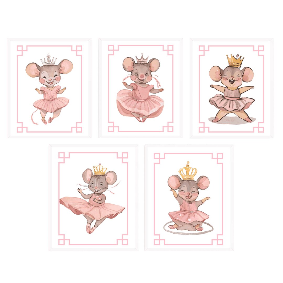 Baby Mice Ballet Wall Art, Farm Animal Art Bundle, Farm Animal Wall Art ...