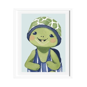 Baby Sea Turtle Wall Decor, Baby Turtle Boy Nursery Art, Under the Sea ...