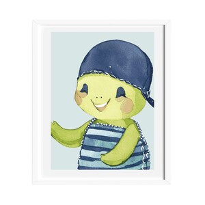 Baby Sea Turtle Wall Decor, Baby Turtle Boy Nursery Art, Under the Sea ...