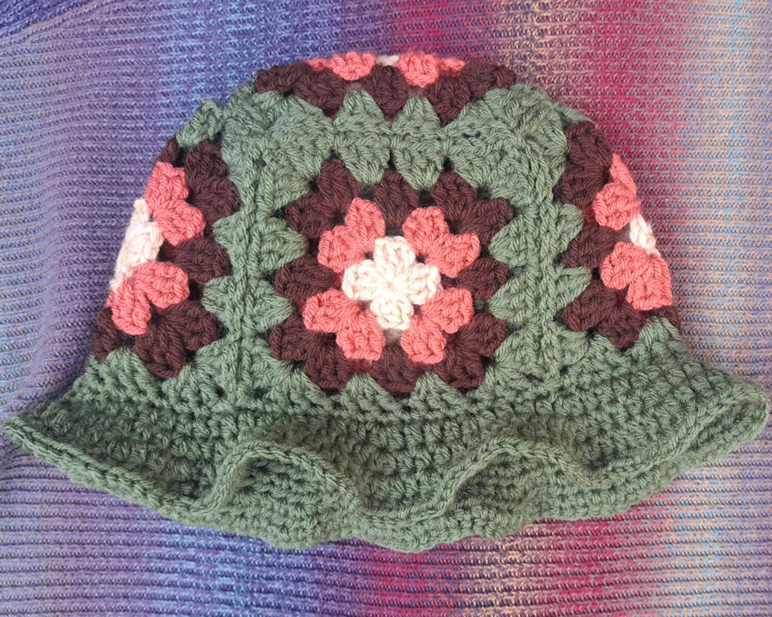 Granny Square Ruffle Bucket Hat - Etsy