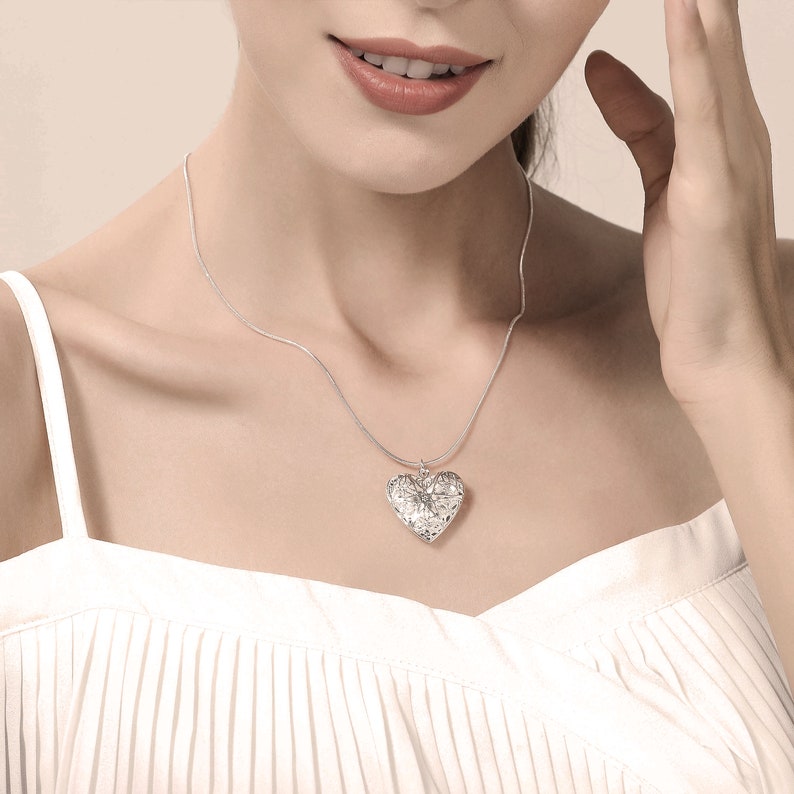 Filigree Heart 925 Sterling Silver Photo Locket Pendant - Etsy