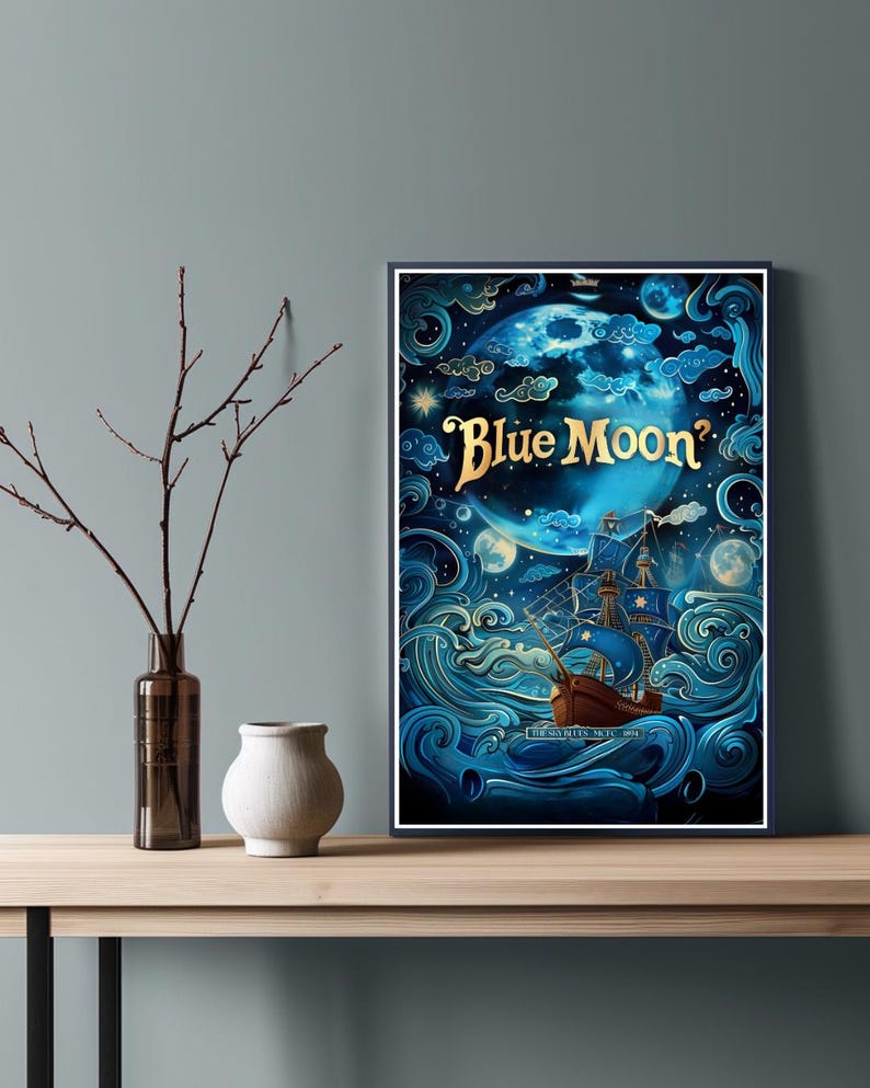 Manchester City "blue Moon" Ship Art Print: MCFC Football Decor - Etsy