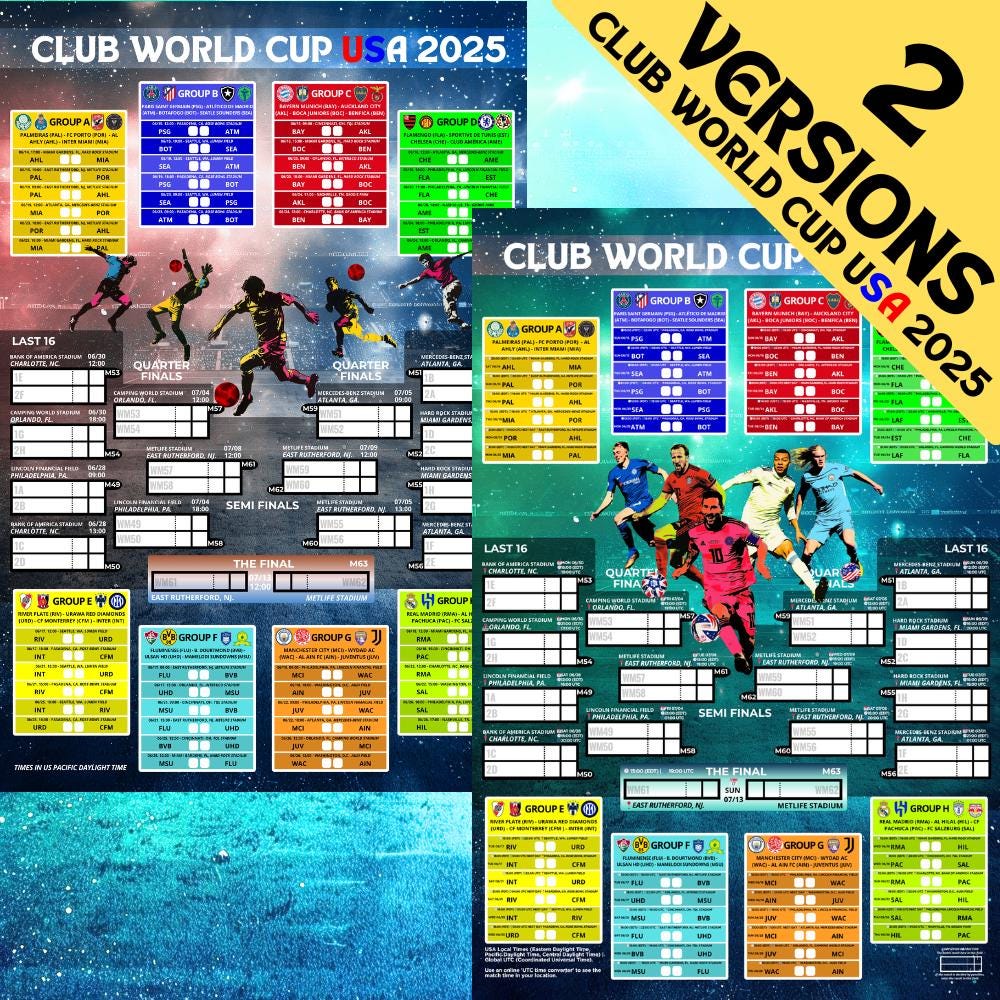 World Cup 2024 Schedule Wall Chart