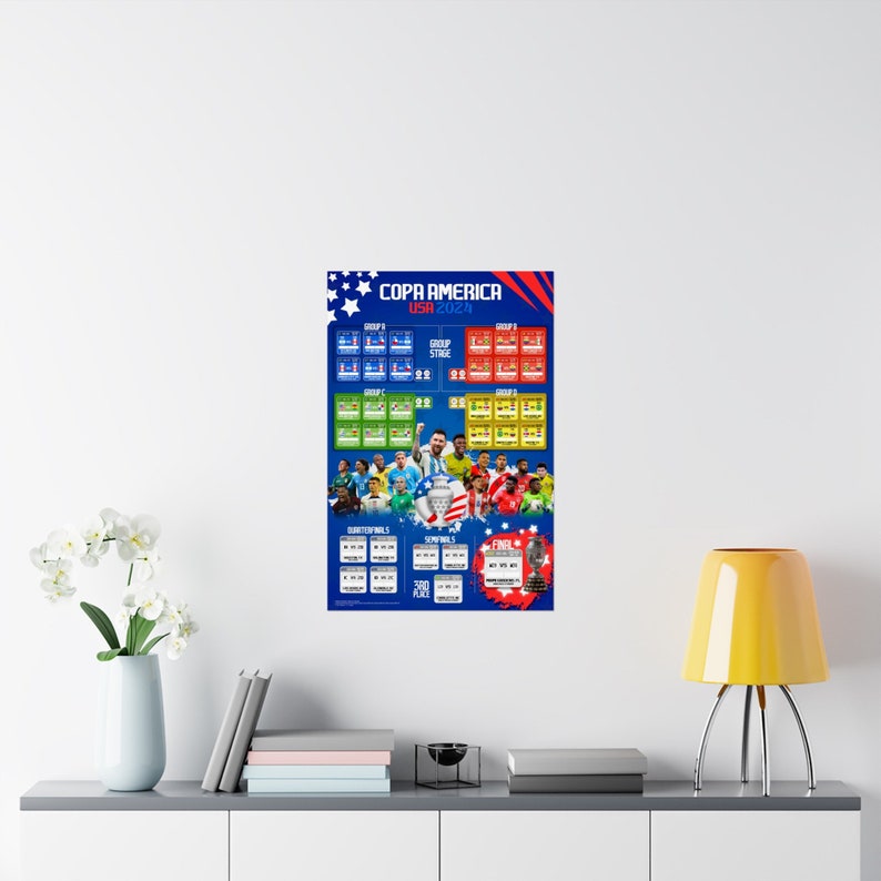 Copa America 2024 USA Soccer Wall Chart Calendar 20x30 Full Color ...