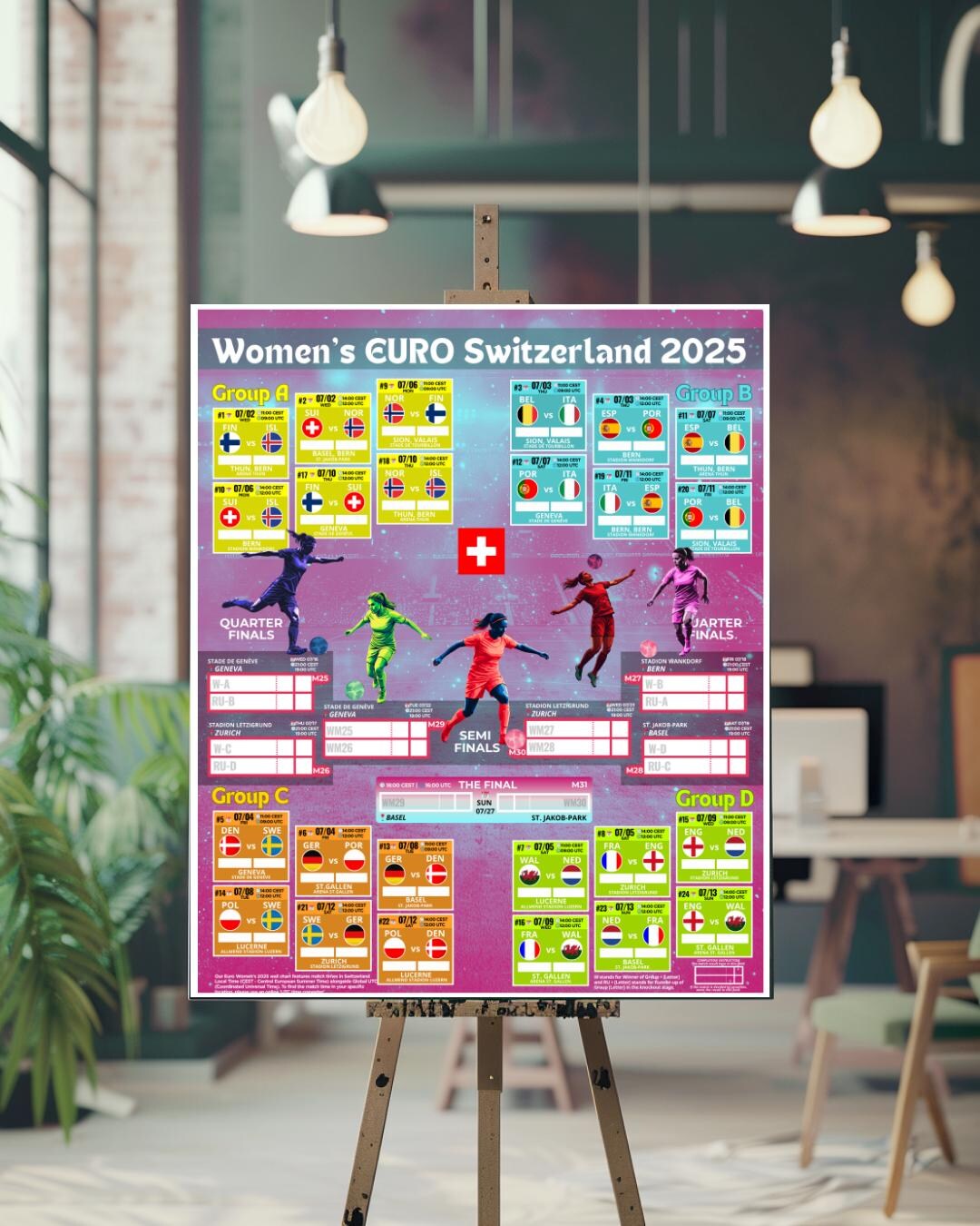 Women's Euro 2025 Switzerland Wall Chart (digital Download) - Etsy