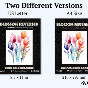 Blossom Reversed 35 Coloring Pages: Adult Coloring Book || Reverse ...